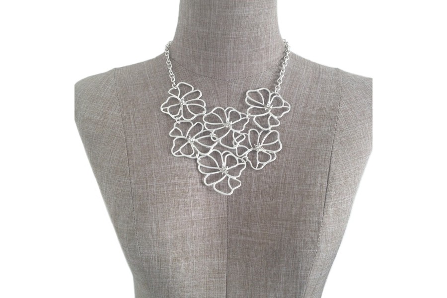 Collier argent mariage chic
