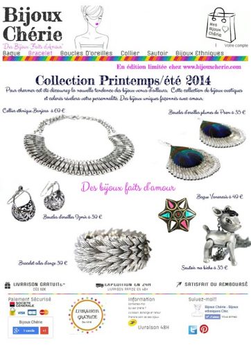 Différents types, styles, sortes de bijoux